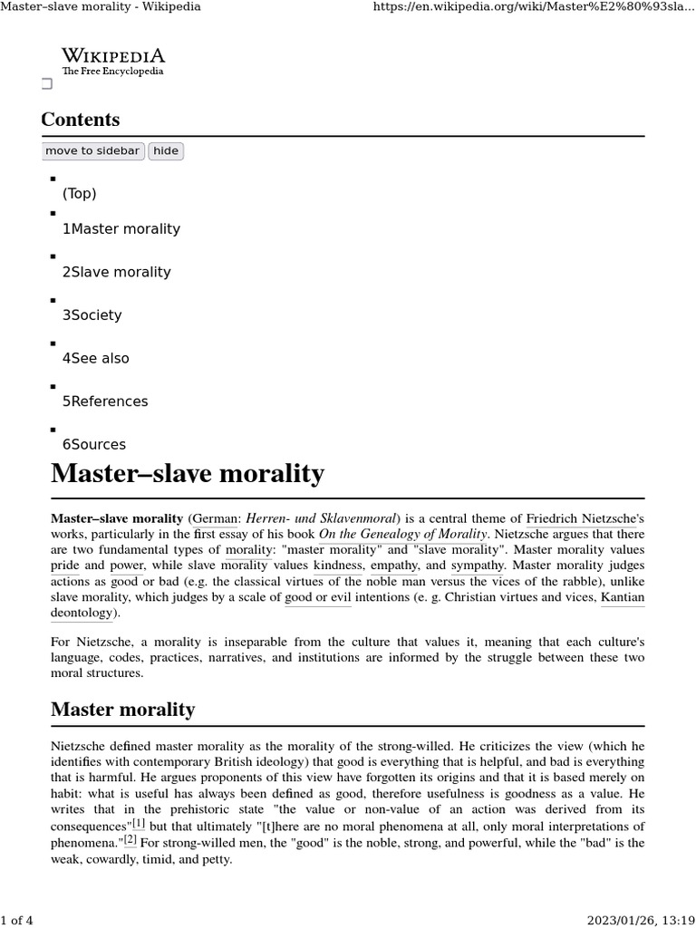 Master-Slave Morality - Wikipedia PDF | PDF | Philosophical Theories ...