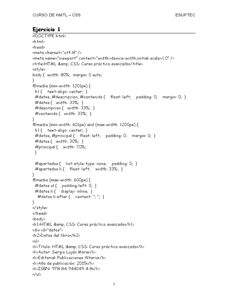 Ejercicio 1y2 html | PDF | HTML | Red mundial