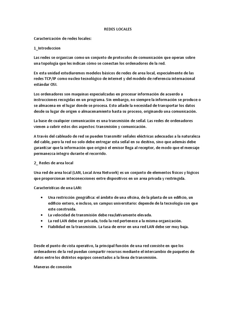 Redes Locales | PDF