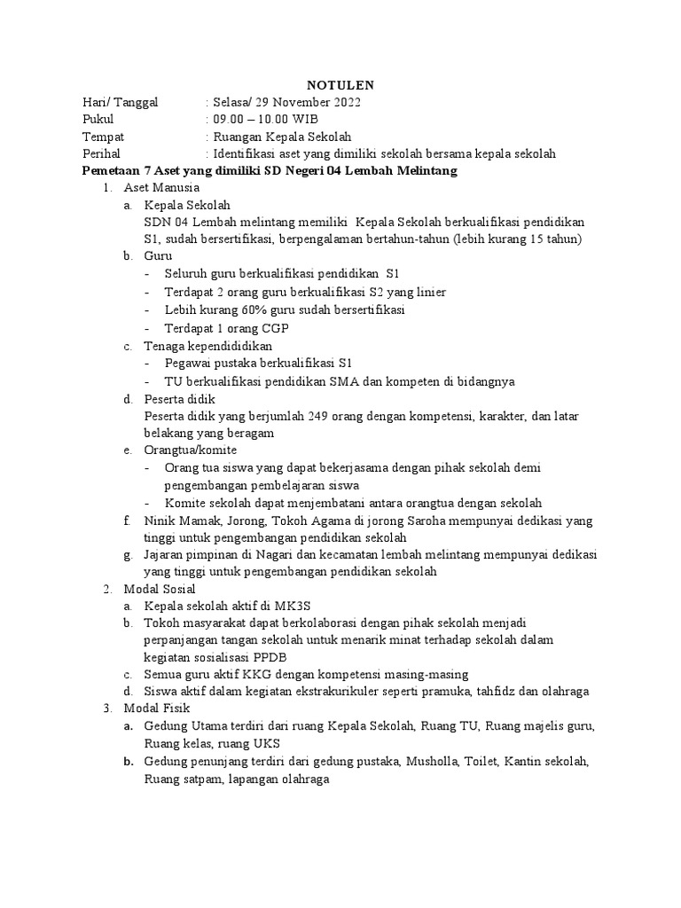 Notulen Aksi Nyata Modul 3.2 | PDF