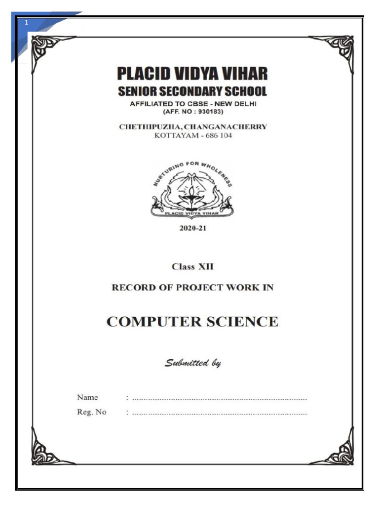 Computer Project Final-1 PDF | PDF | Relational Database | My Sql