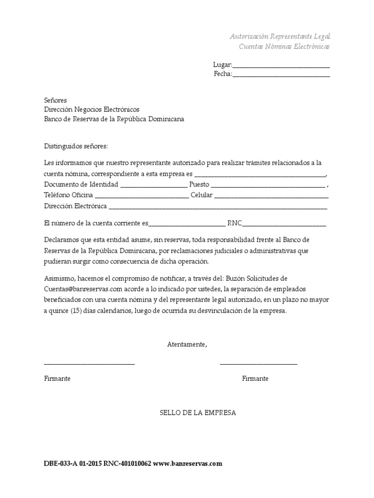 Carta Modelo Nomina | PDF