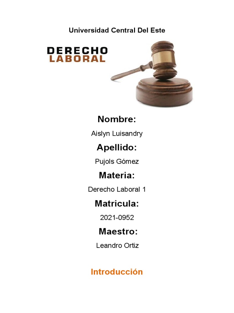 Principios Fundamentales Del Codigo de Trabajo | PDF | Derecho laboral ...