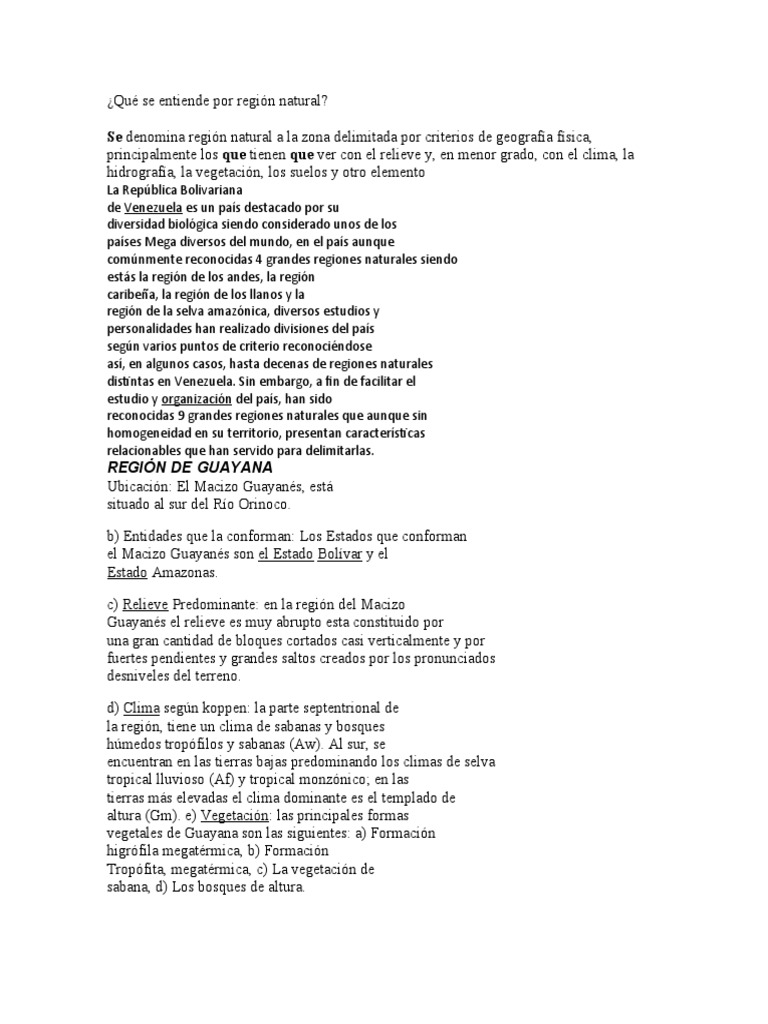 Se Denomina Región Natural A La Zona Delimitada Por Criterios de ...