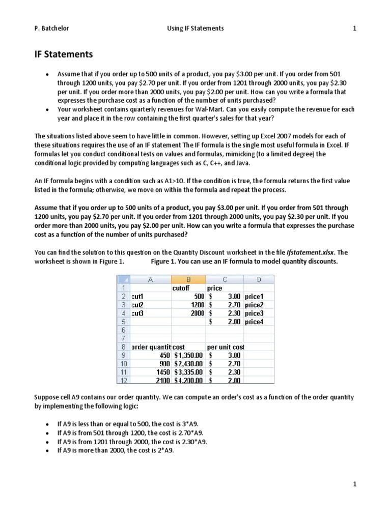 IF Statements-New | PDF | Microsoft Excel