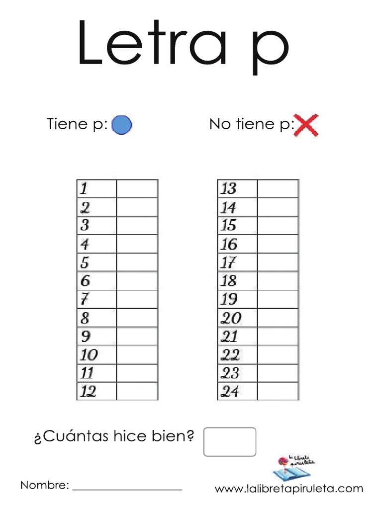 Fichas Conciencia Fonologica Letra P. LETRA IMPRENTApdf | PDF