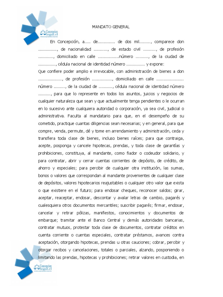 Modelo de Mandato Especial