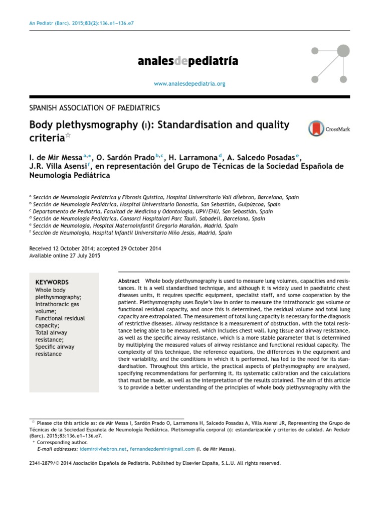Body Plethysmography Children | PDF | Exhalation | Pulmonology