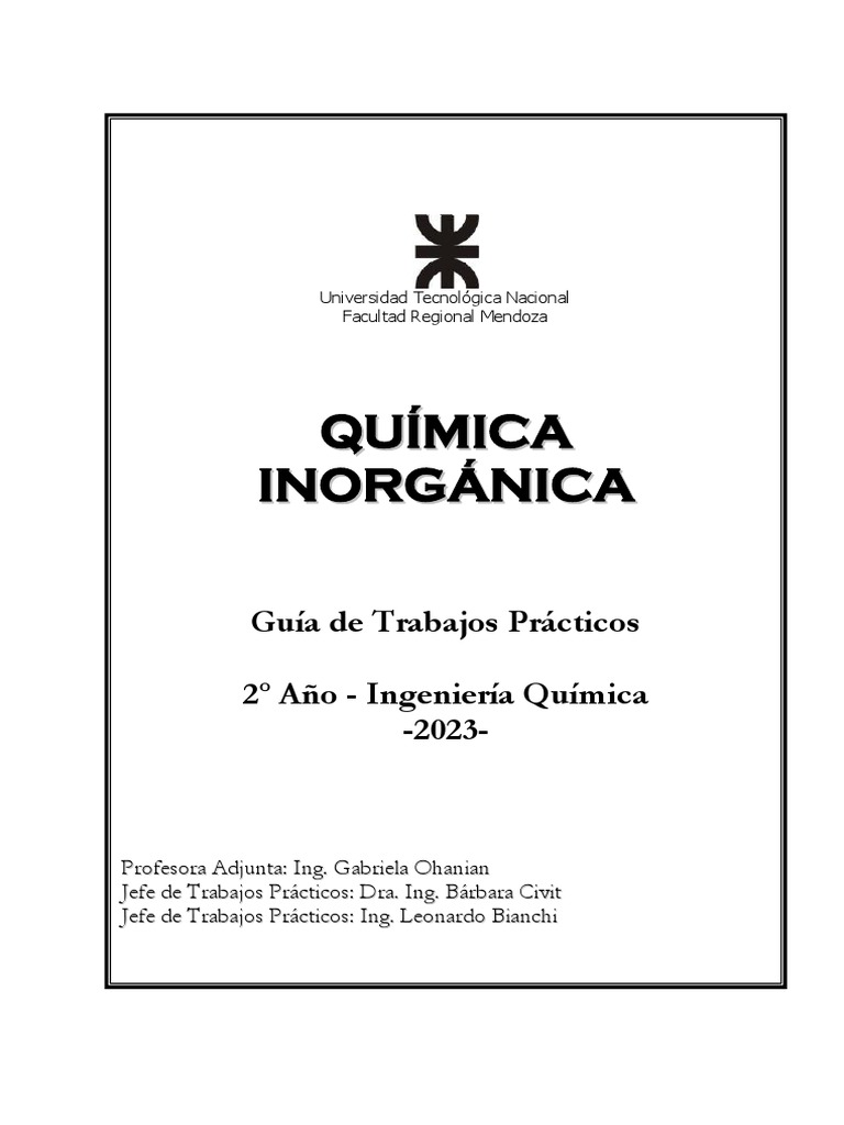 Guia Qca Inorganica 2023 | PDF | Enlace químico | Ácido