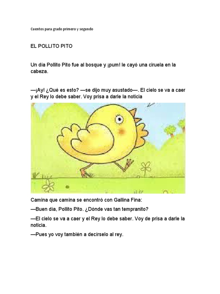 Cuentos para Grado Primero y Segundo | PDF | Pollo
