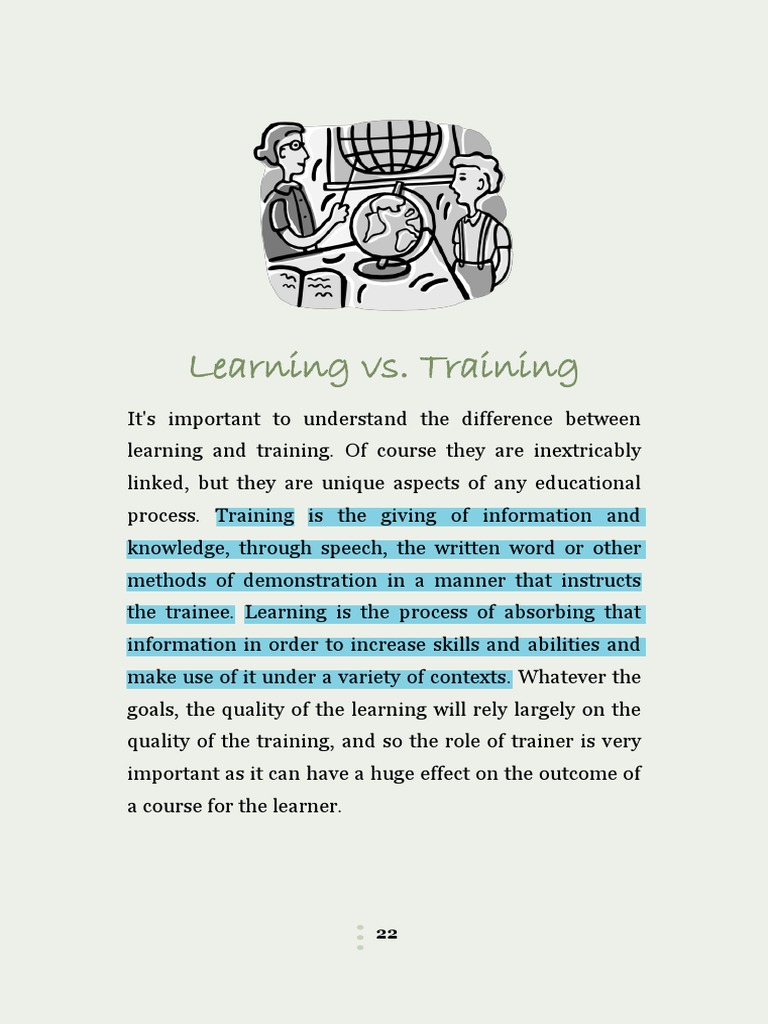 6 Learning Vs Training Pdf Educational Technology Learning