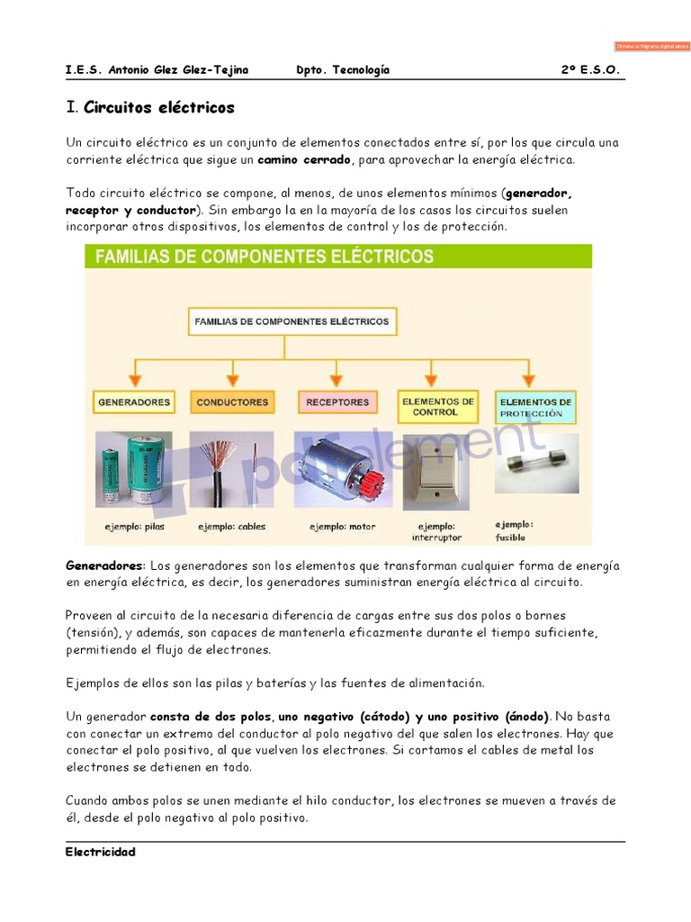 Componentes y Tipos de Circuitos Eléctricos | PDF | Ingenieria ...