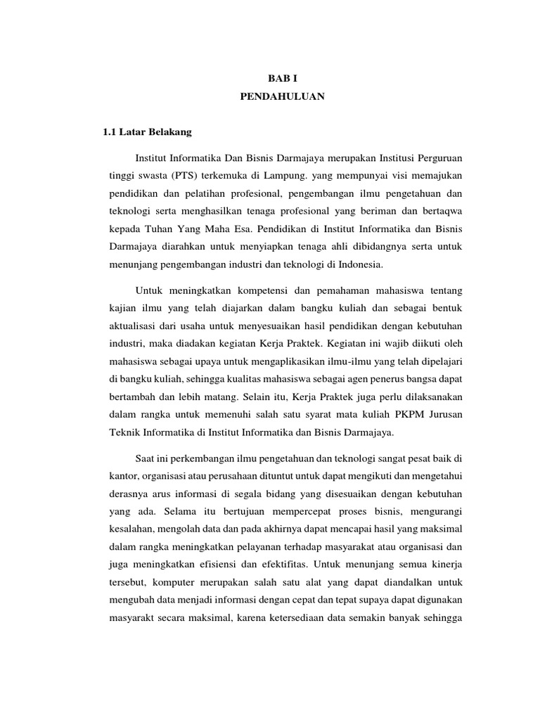 Isi Laporan Dodi Setiawan PDF | PDF