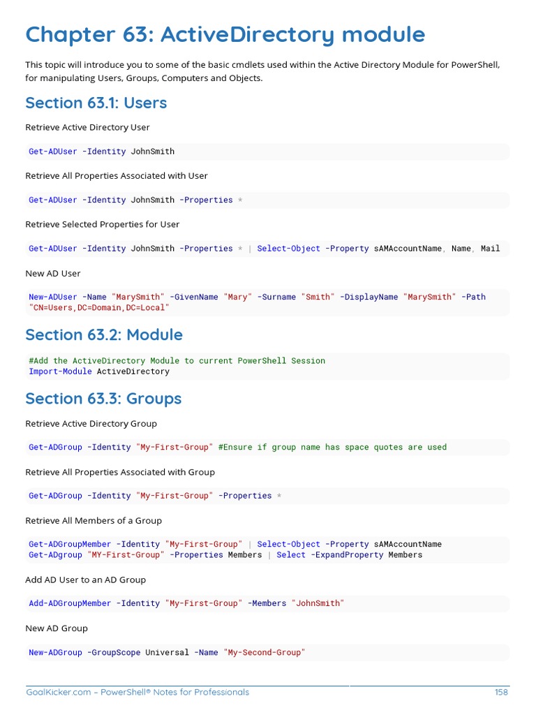 Active Directory Module Powershell | PDF