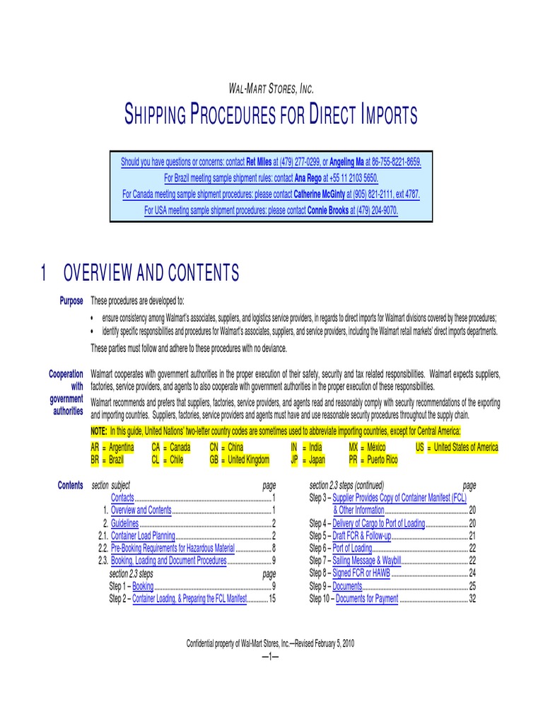 Procedures For Direct Imports - Retail Link | PDF | Dangerous Goods | Cargo