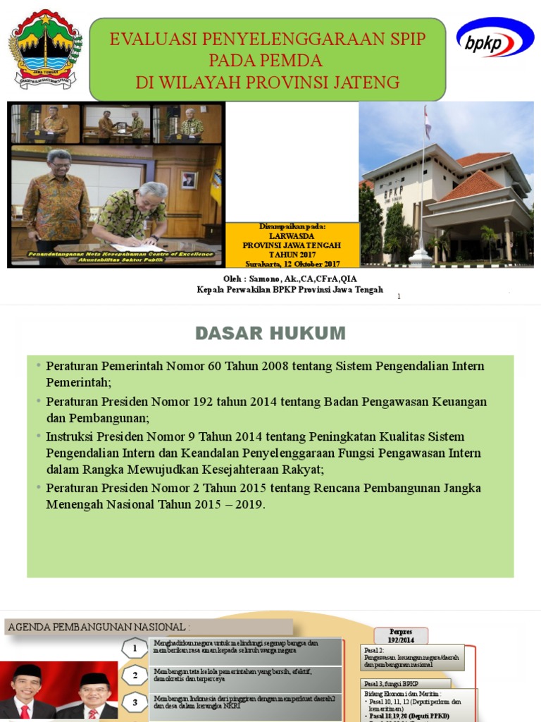 Evaluasi SPIP Pemda Jateng 2017 | PDF