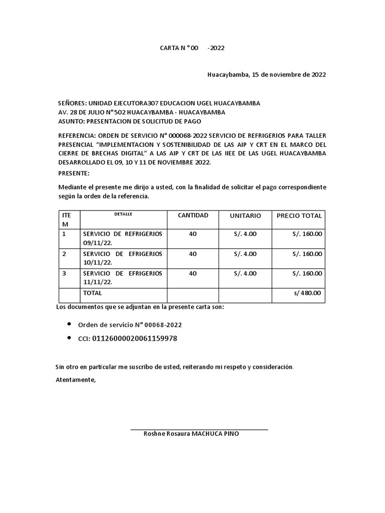 Carta de Pago | PDF