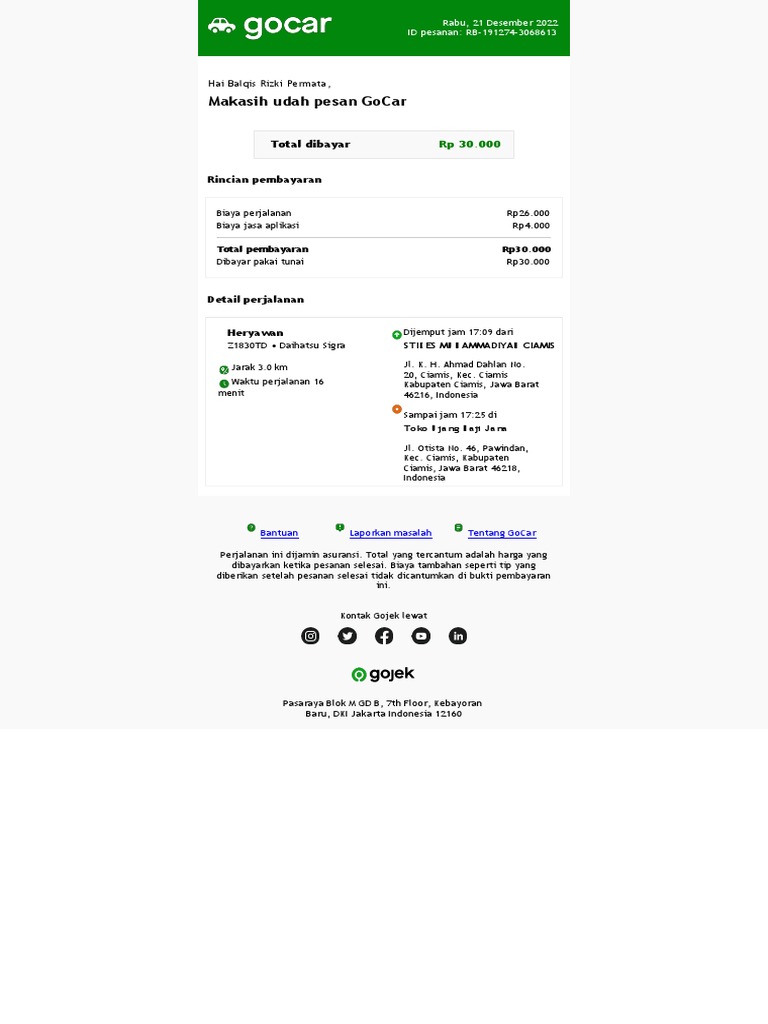 Struk Gocar PDF | PDF