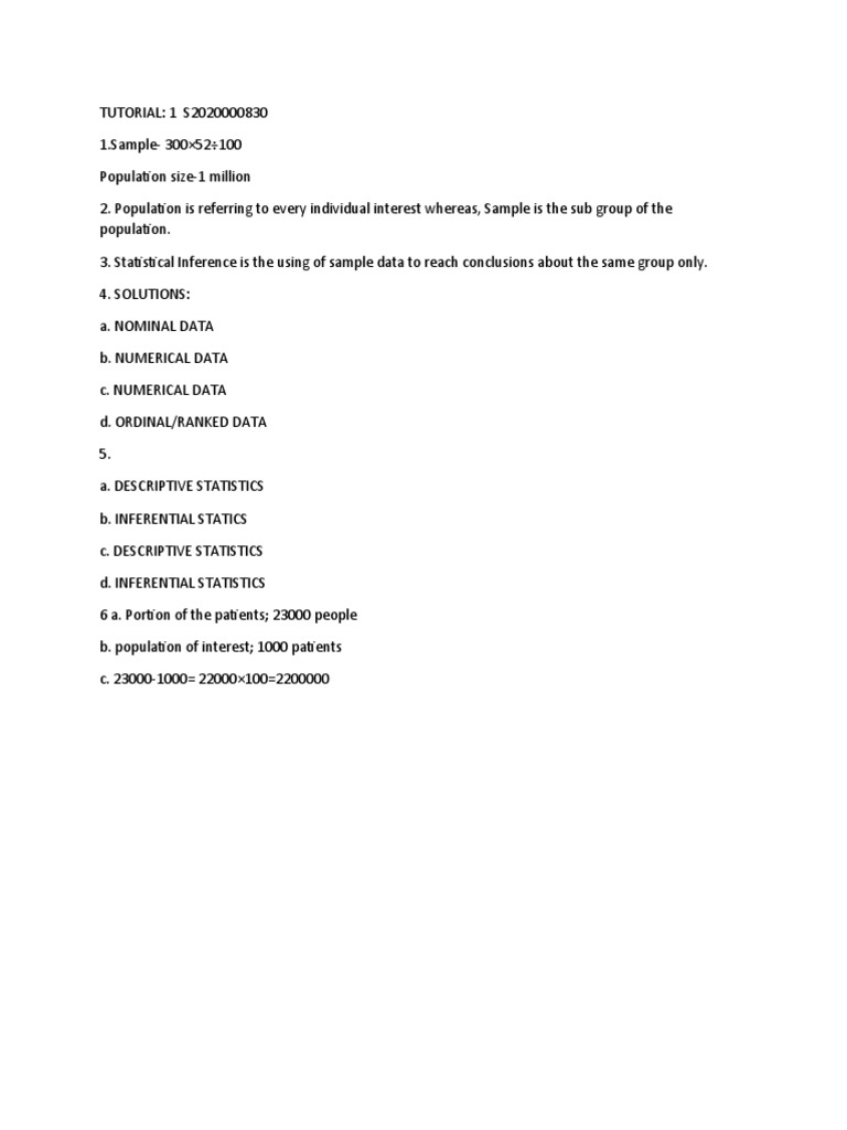 Tutorial 1 Solutions Ecn603 | PDF | Finance & Money Management | Self ...