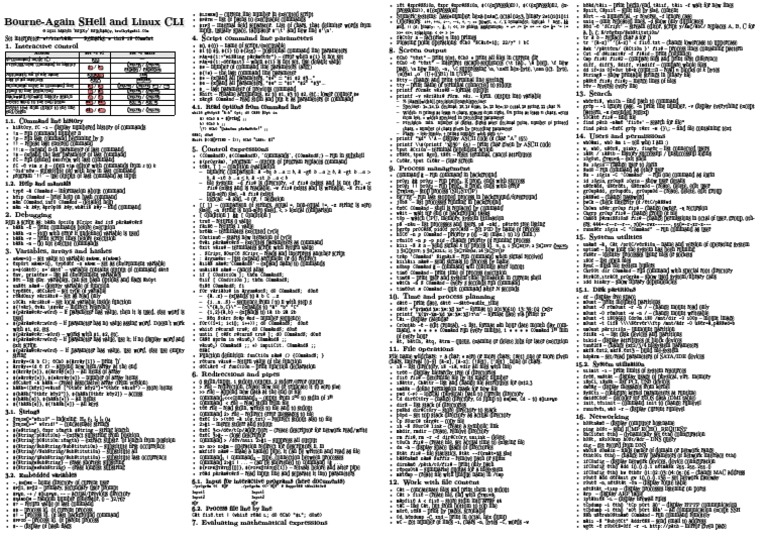 Bash Cheatsheet | Download Free PDF | System Software | Computer Science