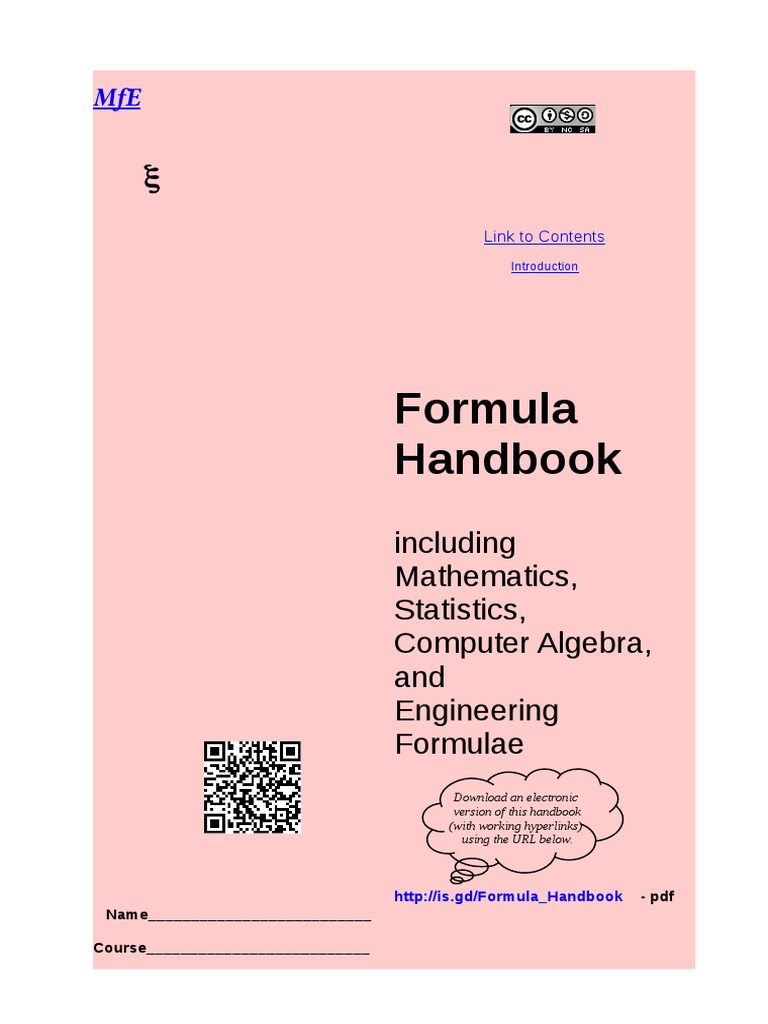 Formula S Handbook | PDF | Differential Calculus | Matrix (Mathematics)