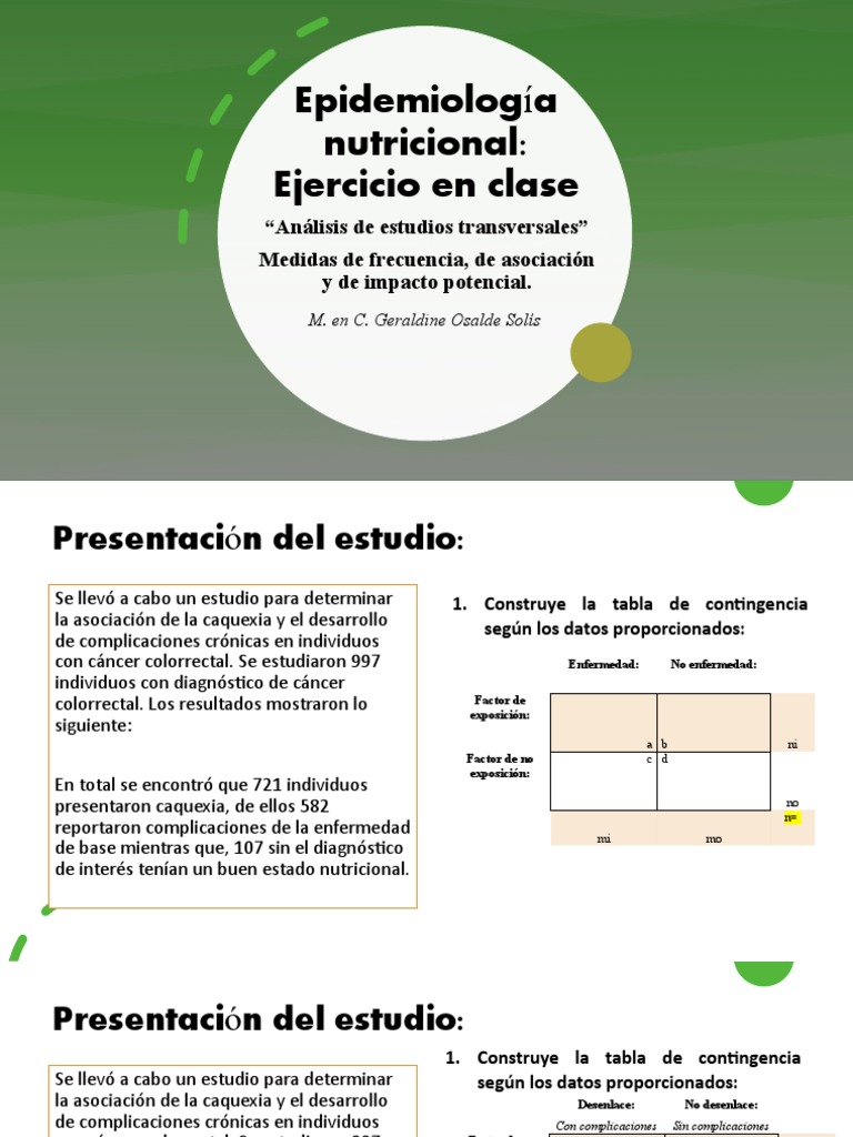 Presentaci N Con Ejercicios Resueltos Estudios Transversales | PDF | Cirrosis | Medicina