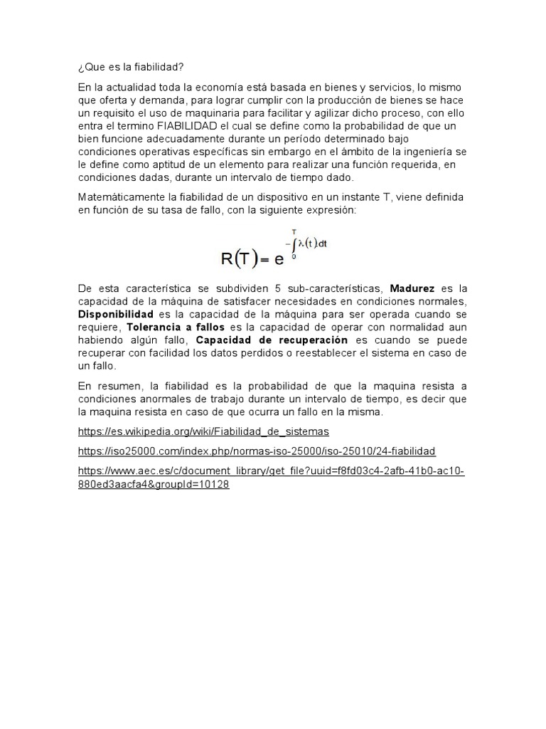 Que Es La Fiabilidad | PDF