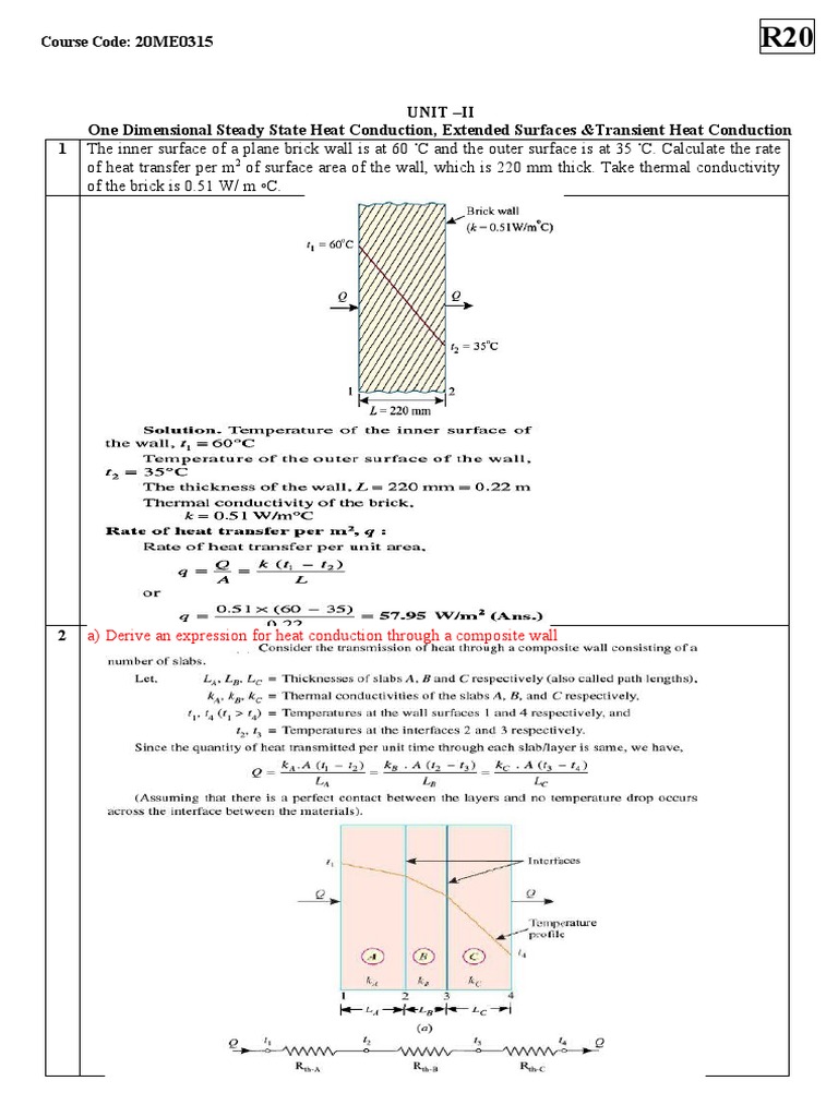 HMT Unit II | PDF | Thermal Conduction | Heat Transfer