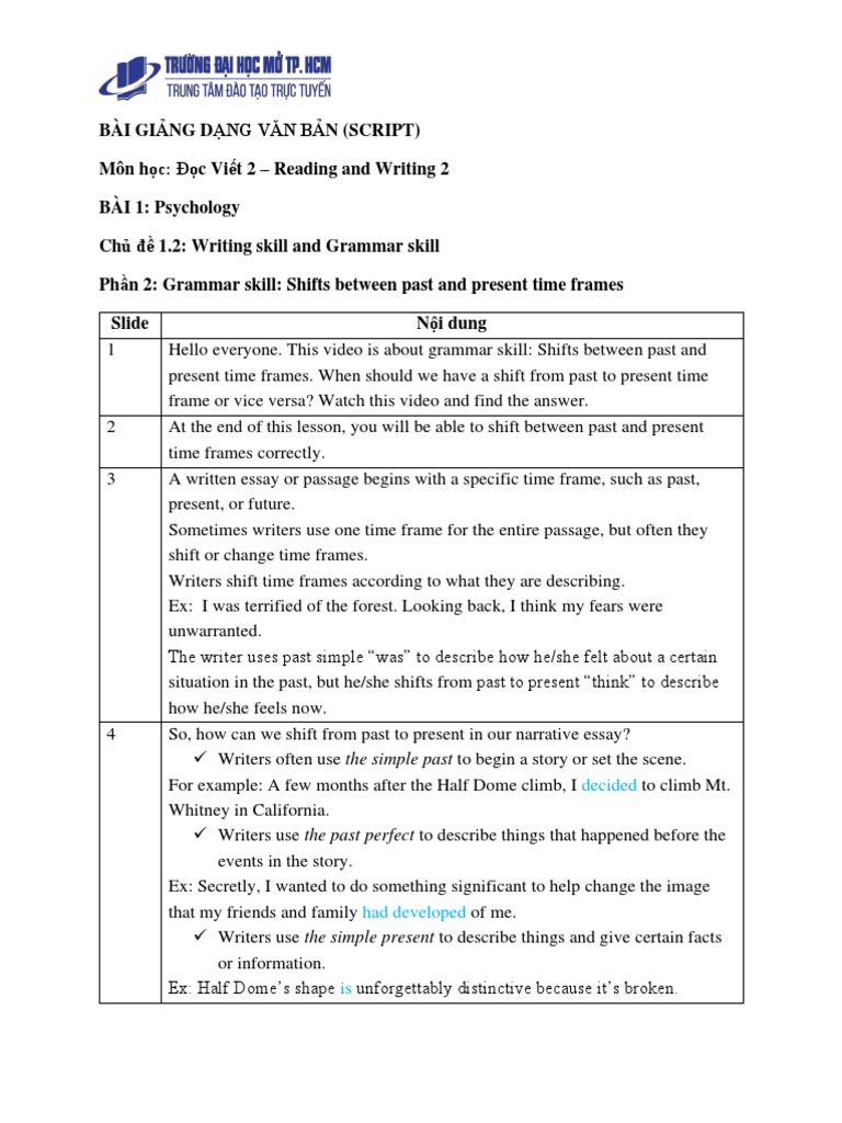DV2-B1-CD1.2-Grammar Skill-Script PDF | PDF | Question | Grammatical Tense