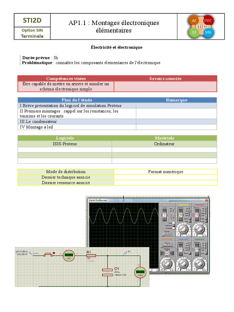 AP1.1 Eleves PDF | PDF | Électrotechnique | Composant