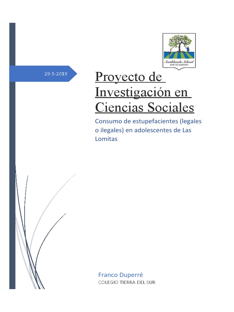 Proyecto de Investigacion | PDF | La dependencia de sustancias | Drogas