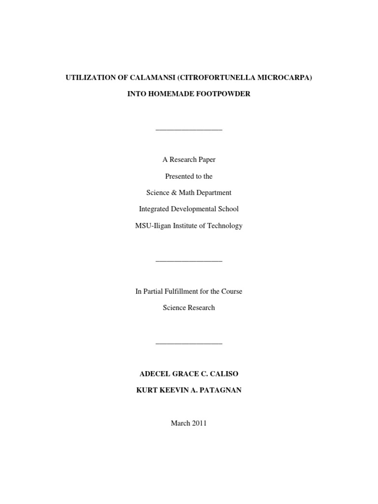 Calamansi Research Tittle | PDF