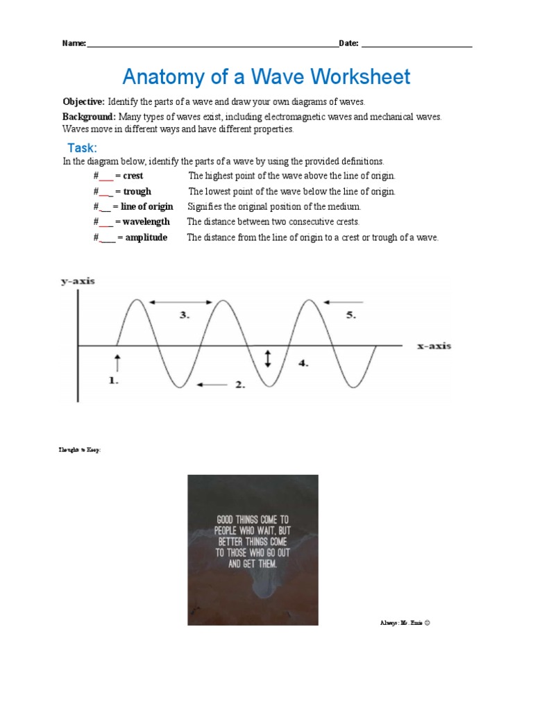 Anatomy of a Wave Worksheet | PDF | Science & Mathematics