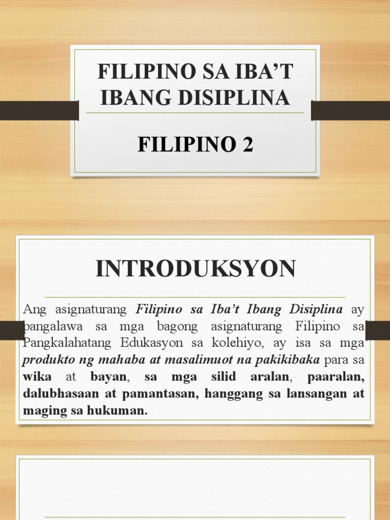 Filipino Sa Ibat Ibang Disiplina | PDF