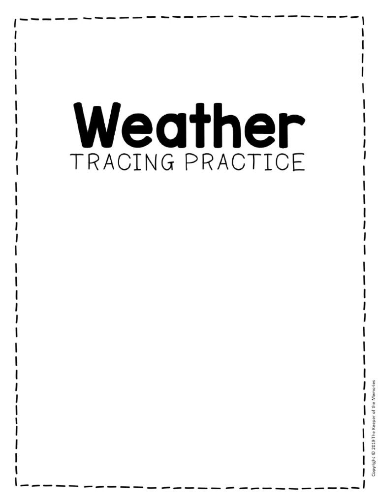Free Printable Tracing Weather Preschool Worksheets | PDF