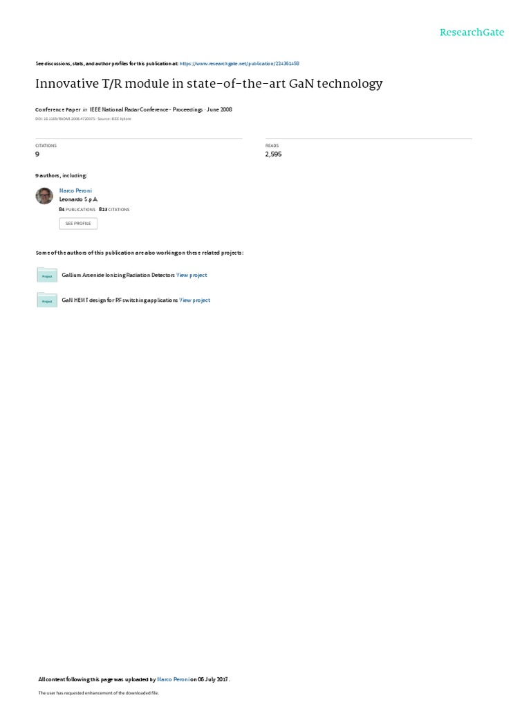 Innovative X-Band Transmit/Receive Module Front End Utilizing Gallium ...