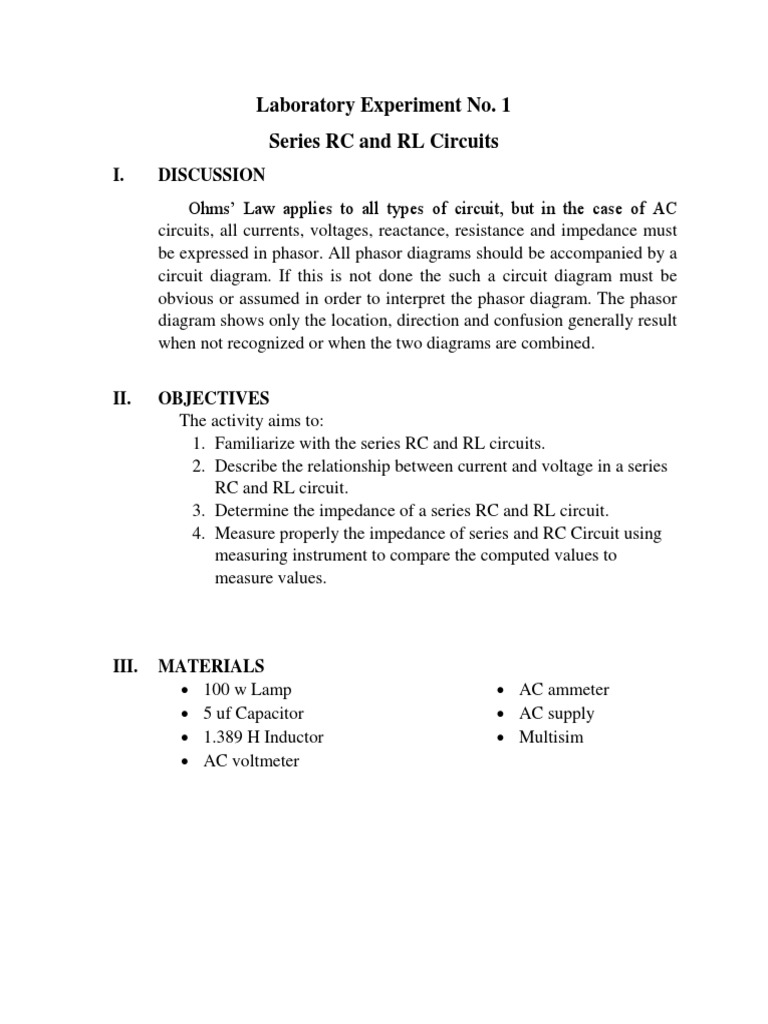 Laboratory Experiment No 1 Pdf Series And Parallel Circuits
