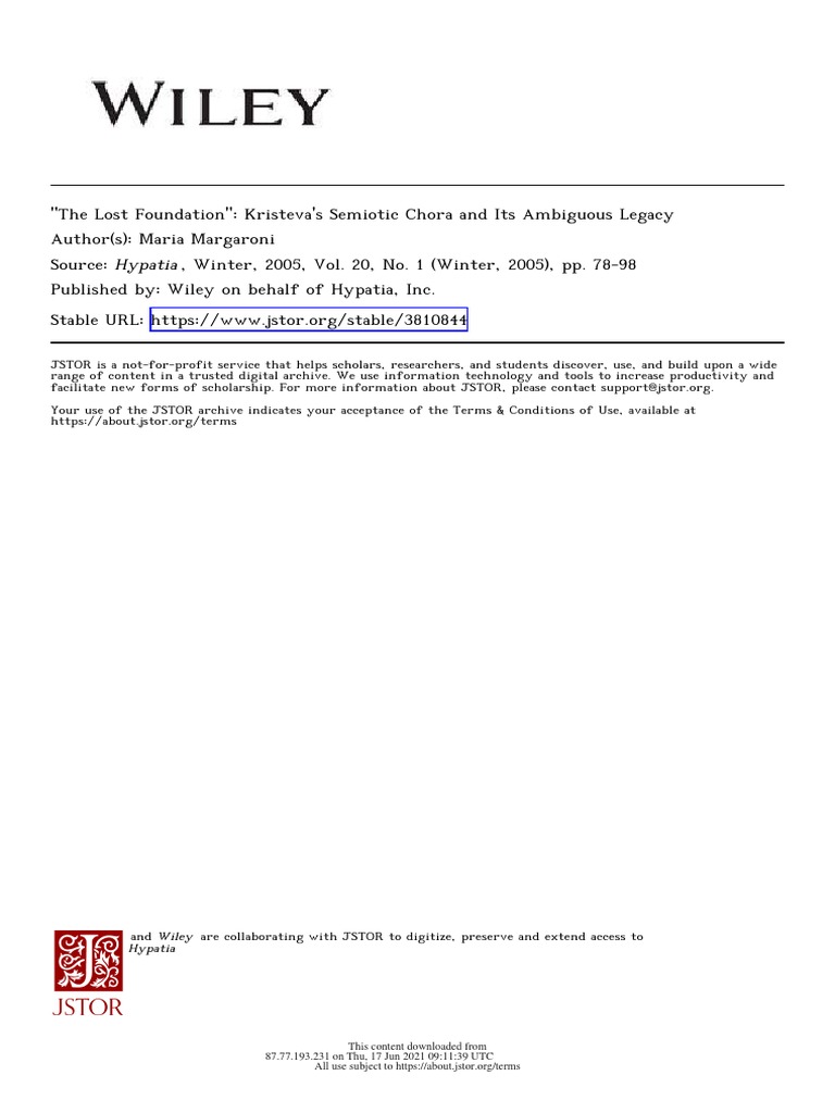 Kristeva's Semiotic Chora Explained | PDF | Gilles Deleuze | Semiotics