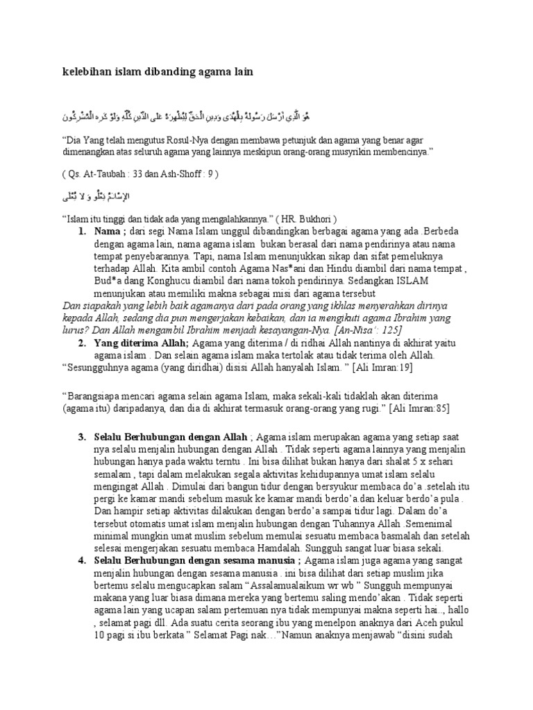 Kelebihan Islam Dibanding Agama Lain | PDF