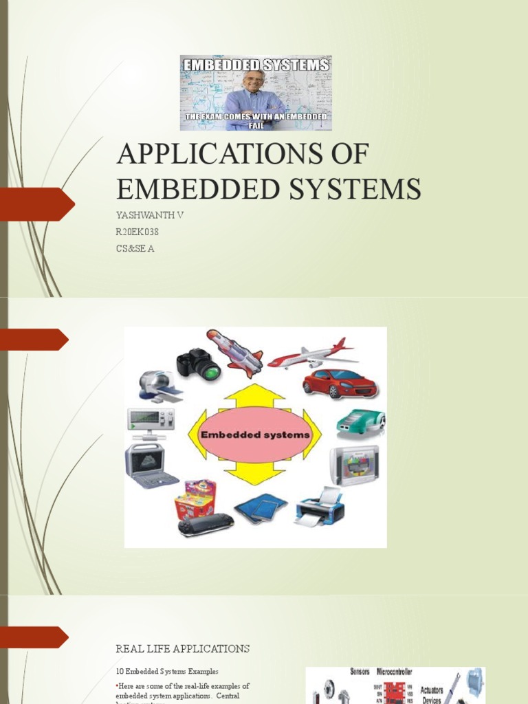 Applications of Embedded Systems-Yashwanth-R20ek038 | PDF | Embedded System | Automated Teller ...
