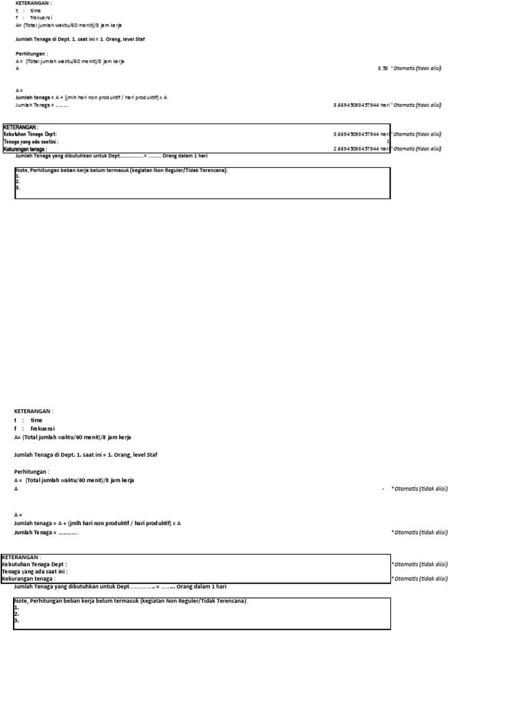 Workload Analysis - Contoh | PDF