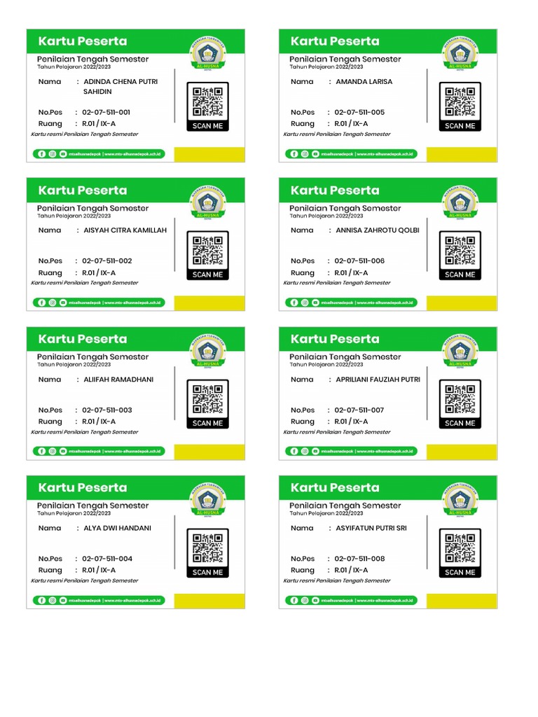 Mid-Semester Assessment Cards | PDF