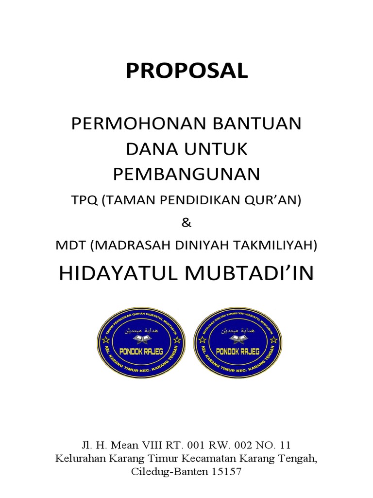 Draft Proposal Pembangunan TPQ | PDF