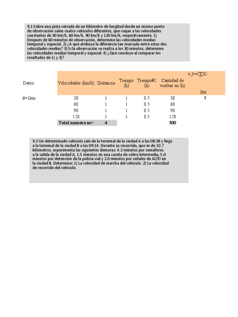 Ejercicio 9.1 Ingenieria de Transito | PDF