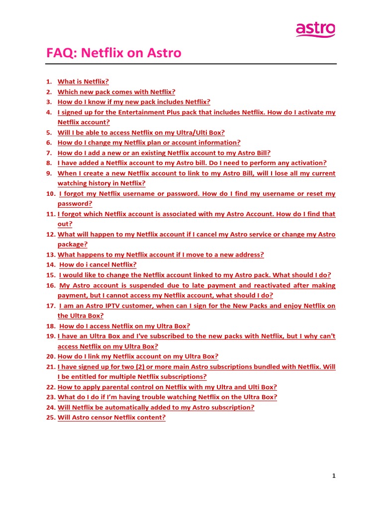 FAQ Netflix | PDF | Netflix | Pay Television