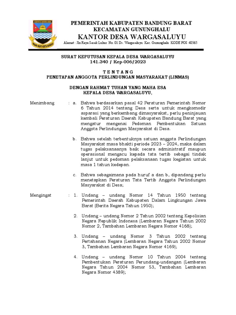 SK LINMAS Keseluruhan | PDF