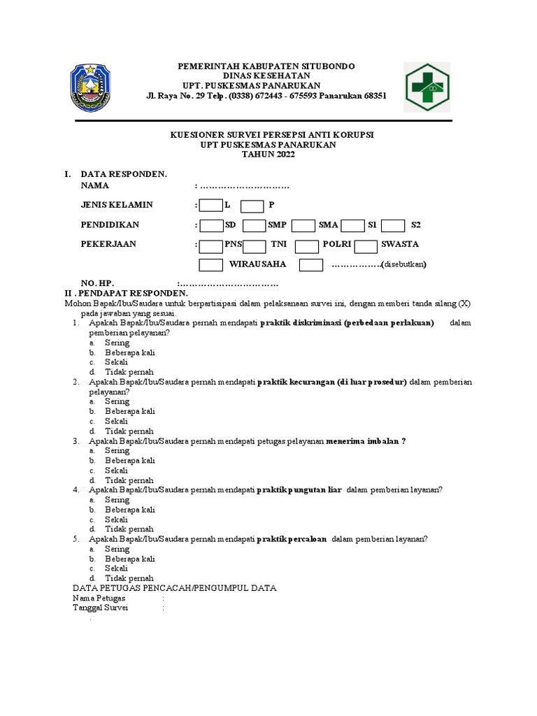 Form Survei Ipak | PDF