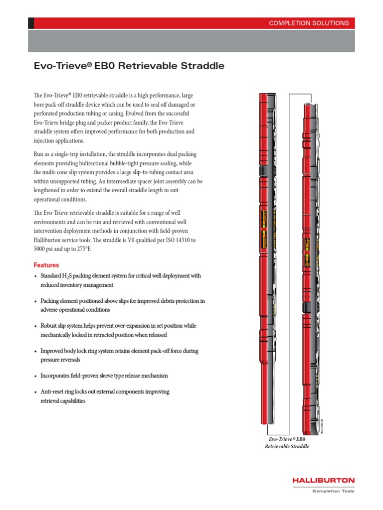 Evo-Trieve® EB0 Retrievable Straddle - Halliburton | PDF | Pipe (Fluid ...