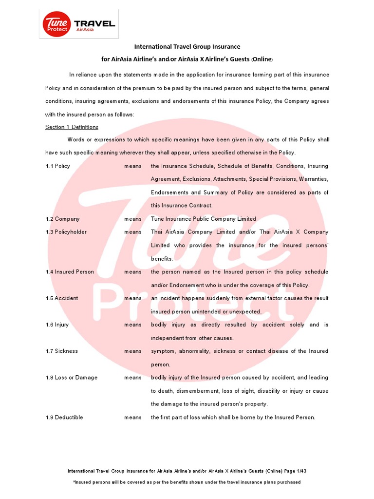 Policy Wording AA International LITE - EN | PDF | Insurance | Hospital