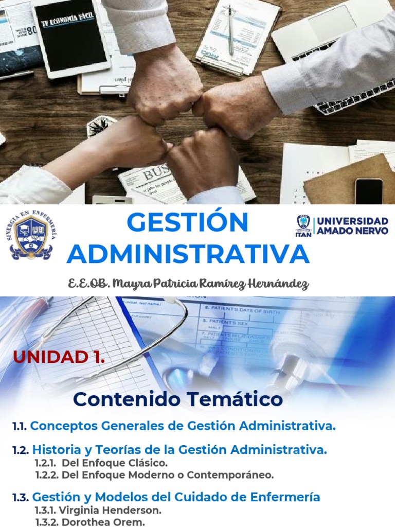 Unidad 1. Gestión Admva y Del Cuidado | PDF | Enfermería
